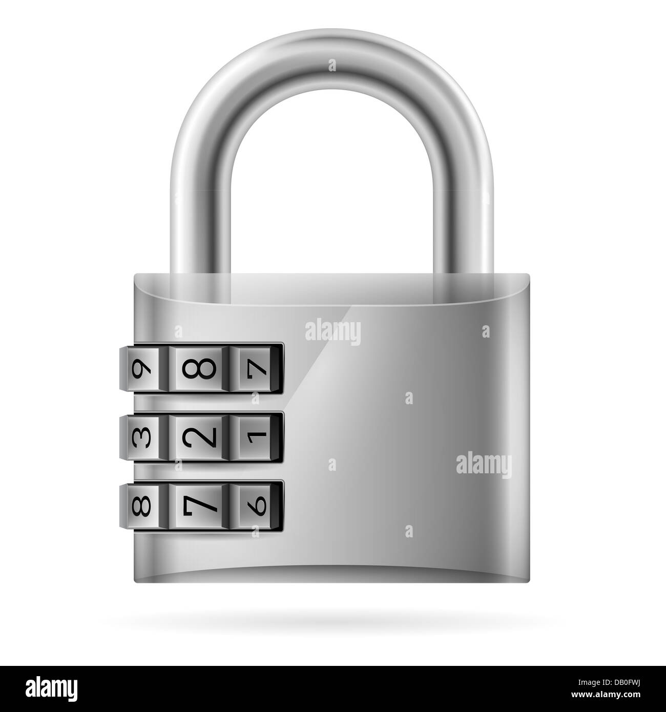 Security concept with locked combination pad lock. Illustration of ...