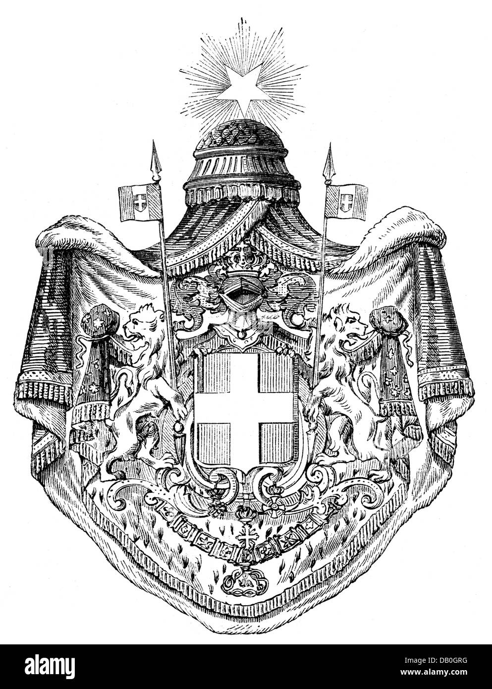 heraldry, coat of arms, Italy, great state coat of arms of the Kingdom ...