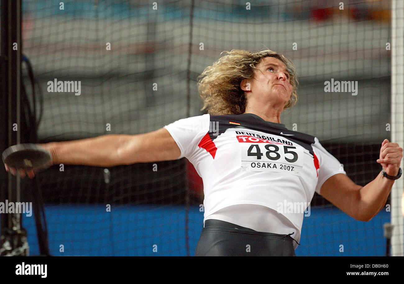 German Franka Dietzsch is pictured in action in the Women Discus Throw ...