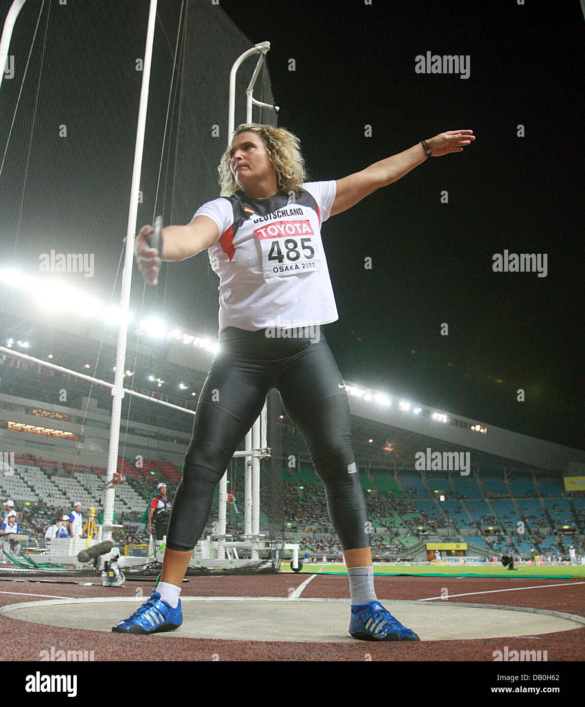 German Franka Dietzsch prepares for a throw in the Women Discus Throw ...
