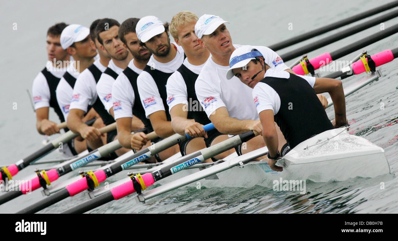The picture shows the New Zealand eight oars with coxswain with Daniel ...