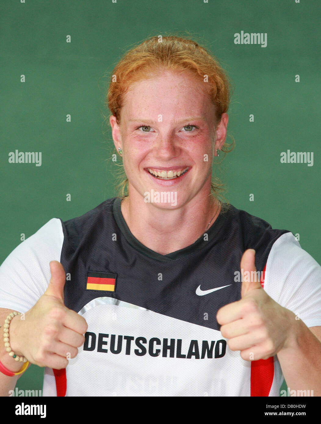 German hammer thrower Betty Heidler celebrates her victory in the ...