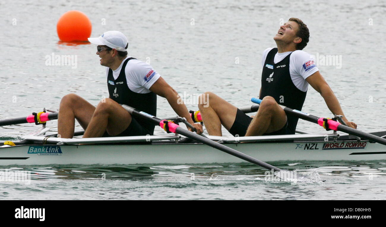 Nathan Cohena and Matthew Trott of New Zealand are exhausted after ...