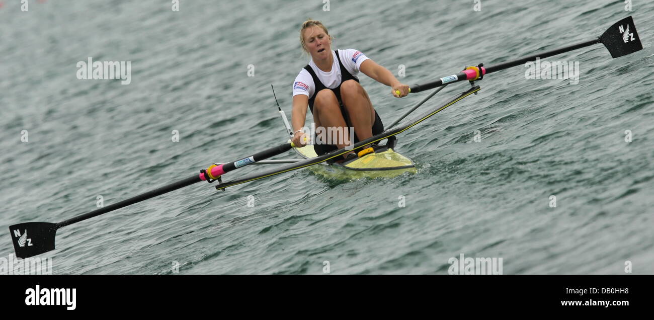 Emma Twigg of New Zealand in action during her semifinal of the 2007 ...