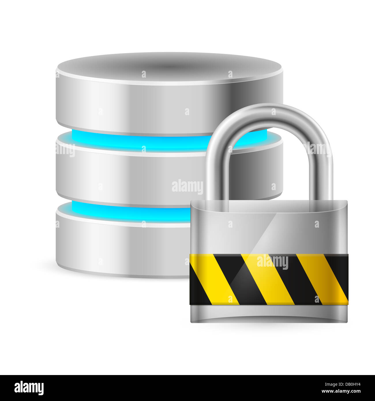 Computer database icon off. Illustration on white Stock Photo - Alamy