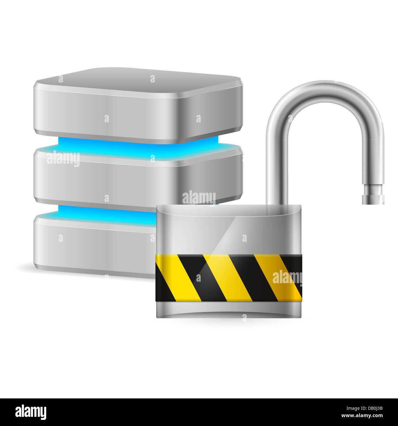 Open padlock - computer security concept. Illustration on white ...