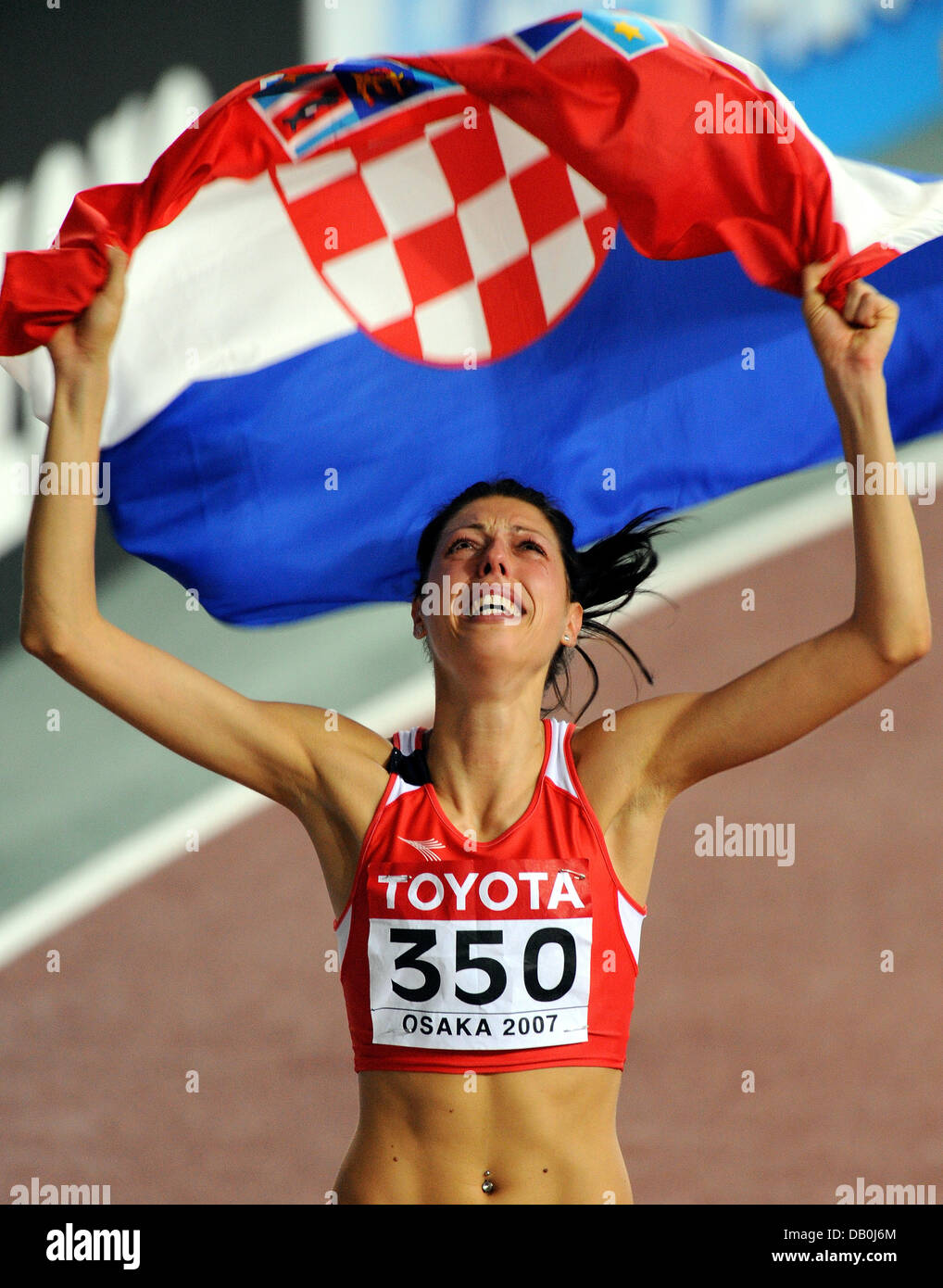 Blanka Vlasic of Croatia cheers winning the high Jump competition of ...