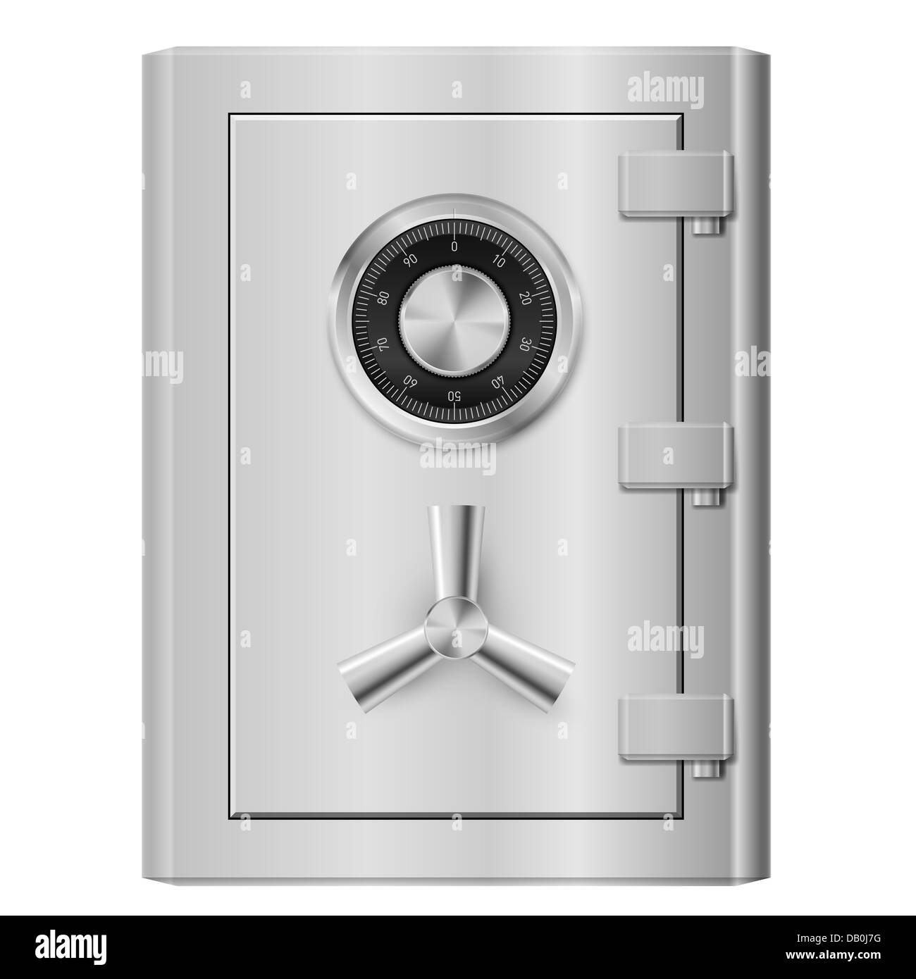 Realistic Steel safe. Illustration on white background Stock Photo - Alamy