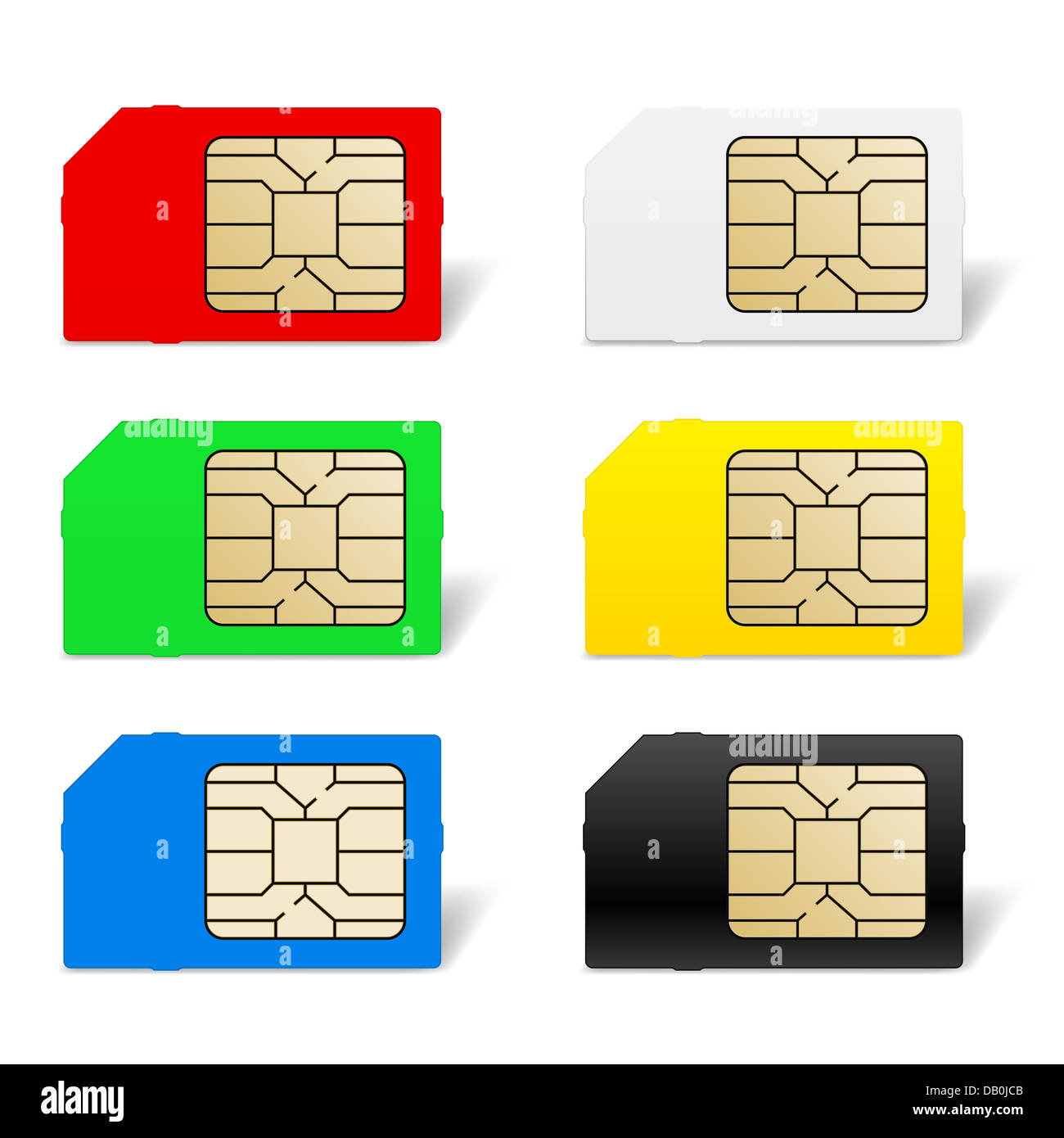Sim card set. Illustration of designer on white background Stock Photo ...
