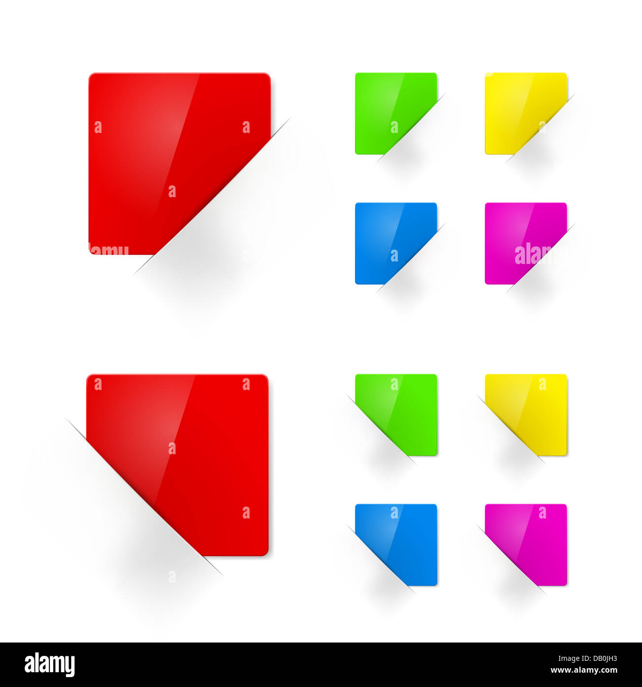 Paper stickers collection. Illustration on white for design Stock Photo ...