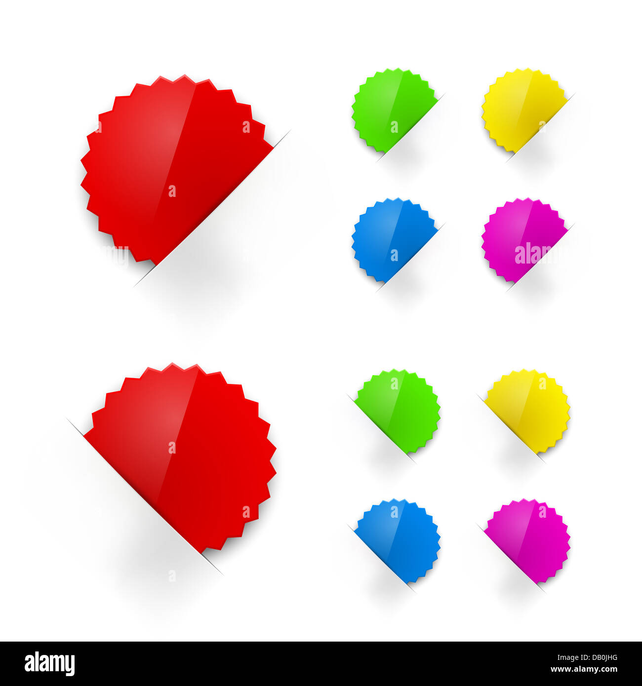 Circle Paper stickers collection. Illustration on white for design ...