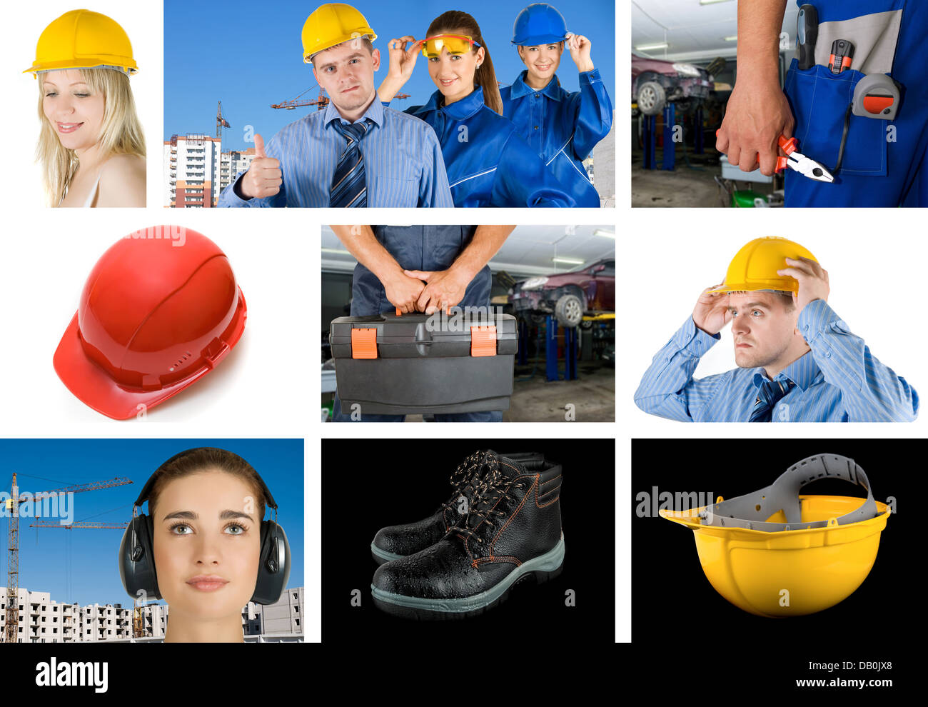 Collage of construction workers hi-res stock photography and images - Alamy