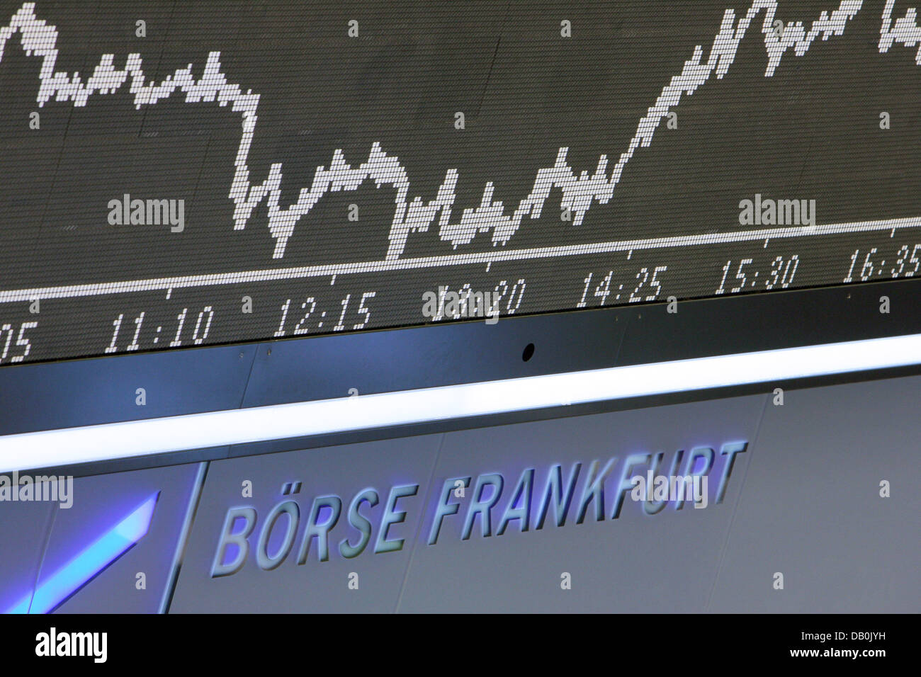 The display panel at Frankfurt's stock exchange shows the development ...
