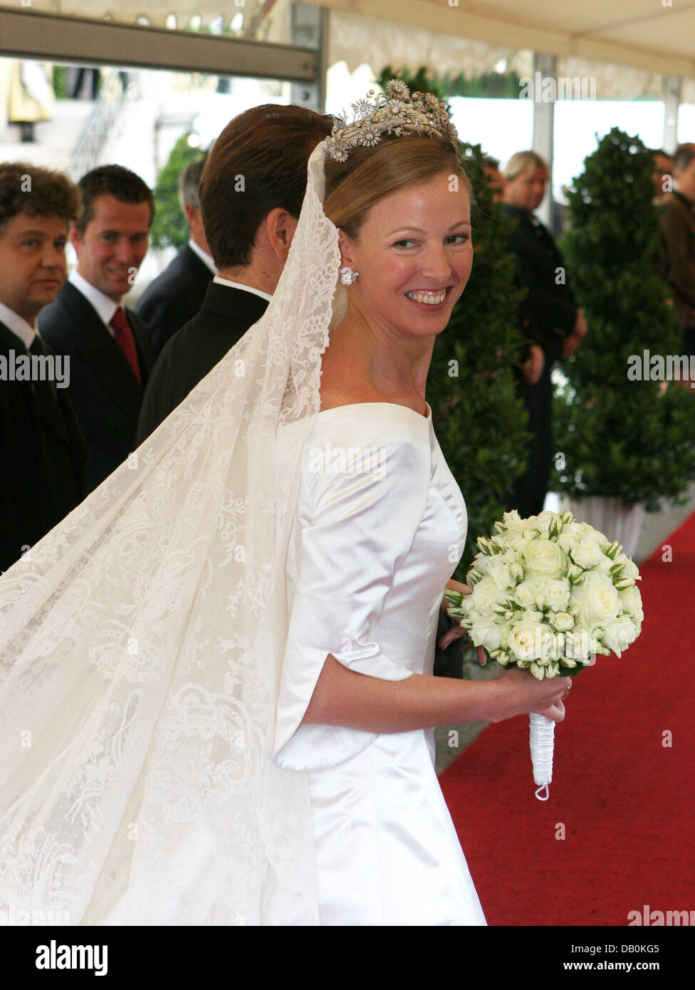 Duchess Maria Anna in Bavaria smiles after her church marriage in ...