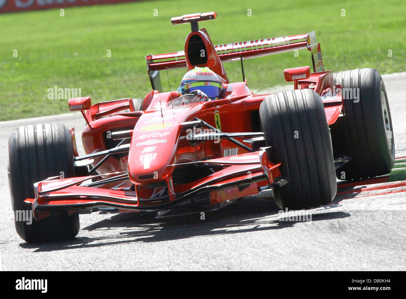 Brazilian Formula One pilot Felipe Massa of Scuderia Ferrari steers his ...