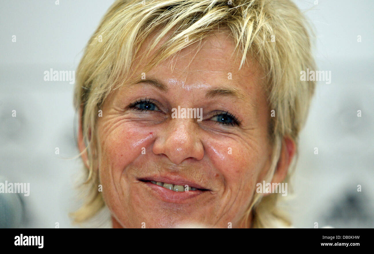 National soccer coach of the German women's team, Silvia Neid, smiles ...