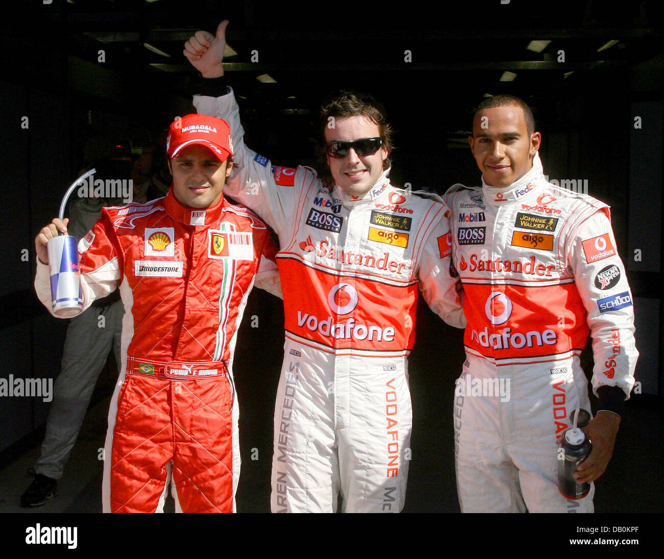 Spanish Formula One driver Fernando Alonso of McLaren Mercedes (C ...