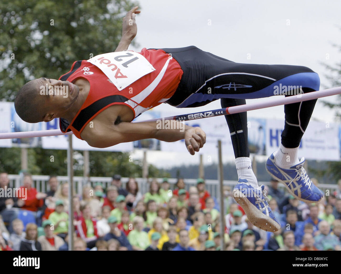 British Martyn Bernard overcomes the bar at the 29th International High ...