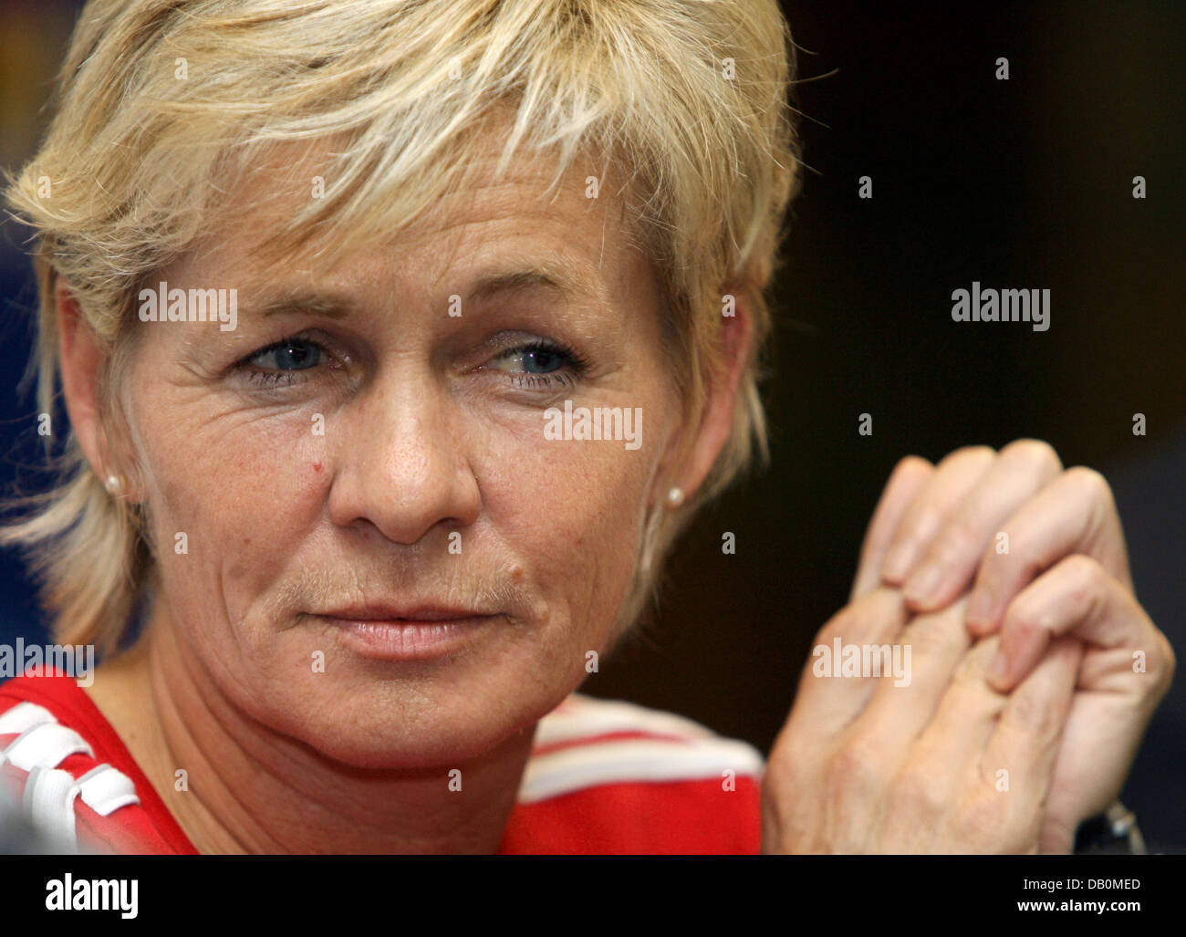 Germany's national coach Silvia Neid gives a press conference during ...