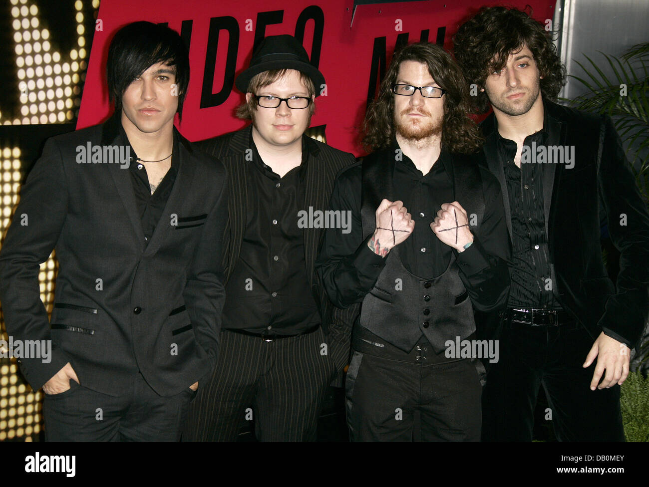 The members of the band FALL OUT BOY arrive for the 2007 MTV Video ...