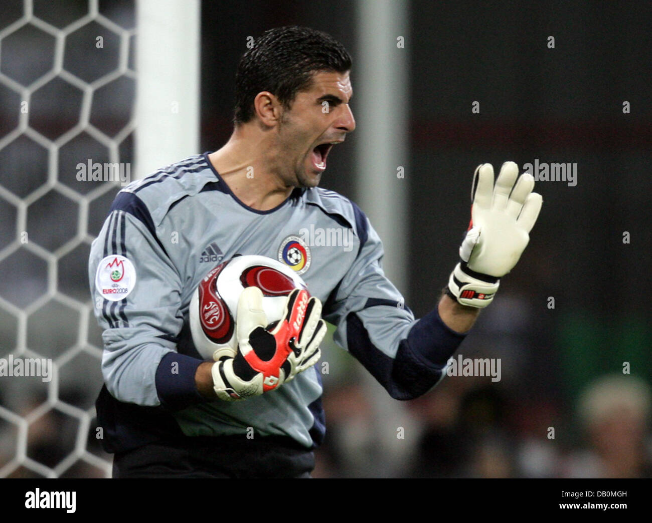 Romanian goalkeeper Danut Coman shouts angrily during the soccer ...