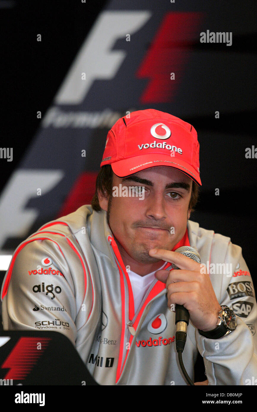 Spanish Formula One driver Fernando Alonso of McLaren Mercedes pulls a ...