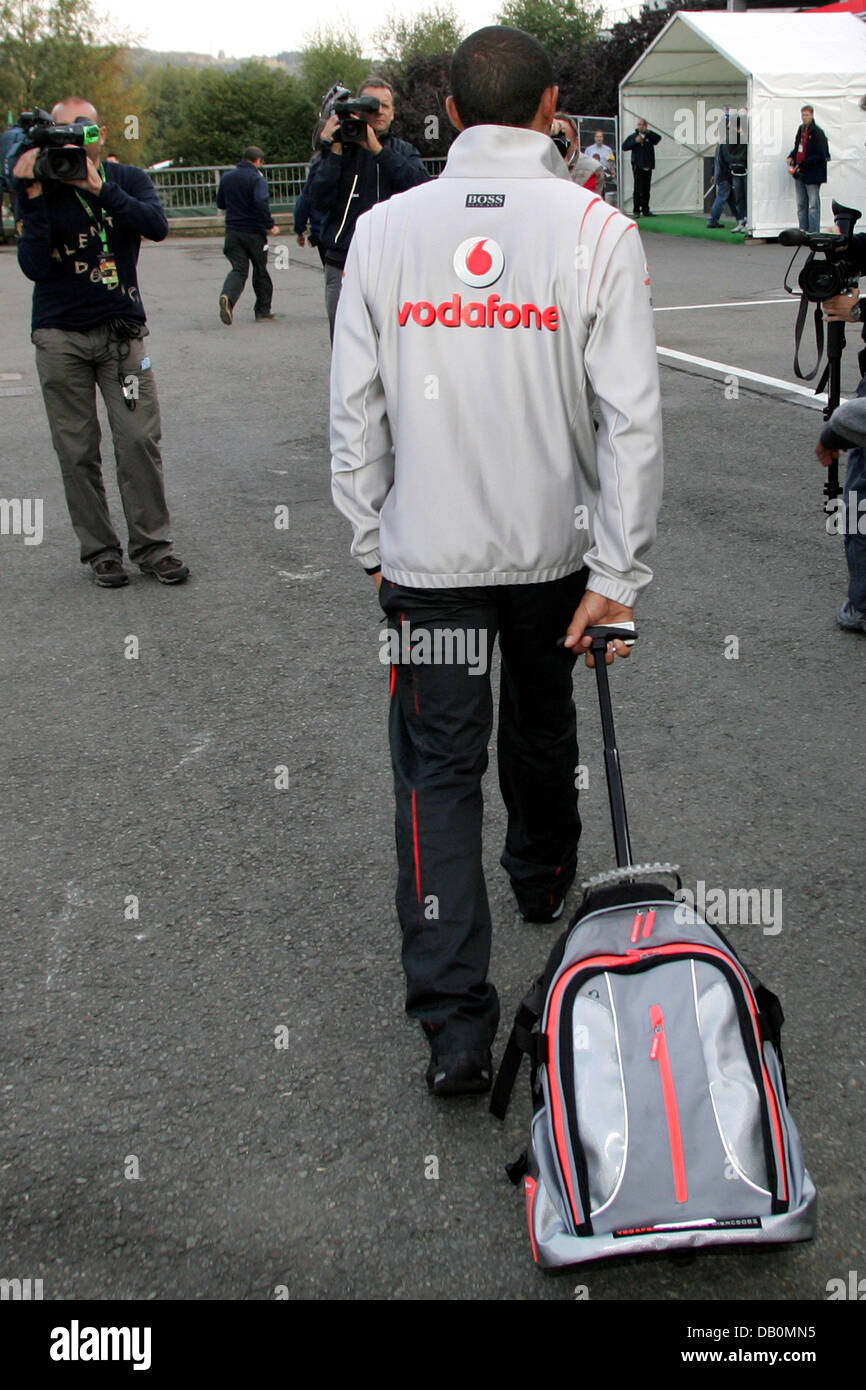 British Formula One rookie Lewis Hamilton of McLaren Mercedes arrives ...