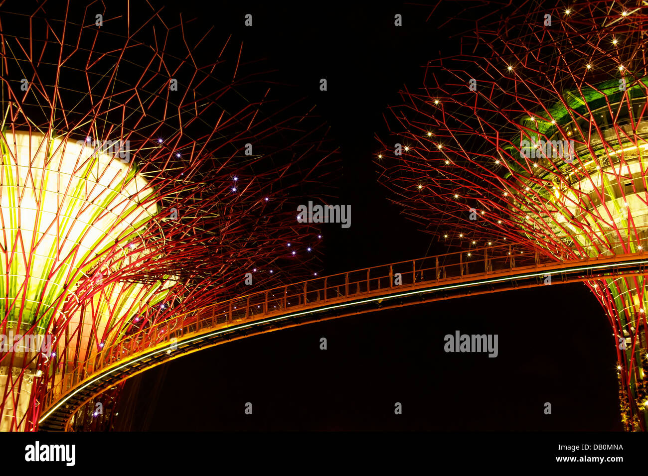 The OCBC Skywalk and the super trees of the Gardens by the Bay, at ...