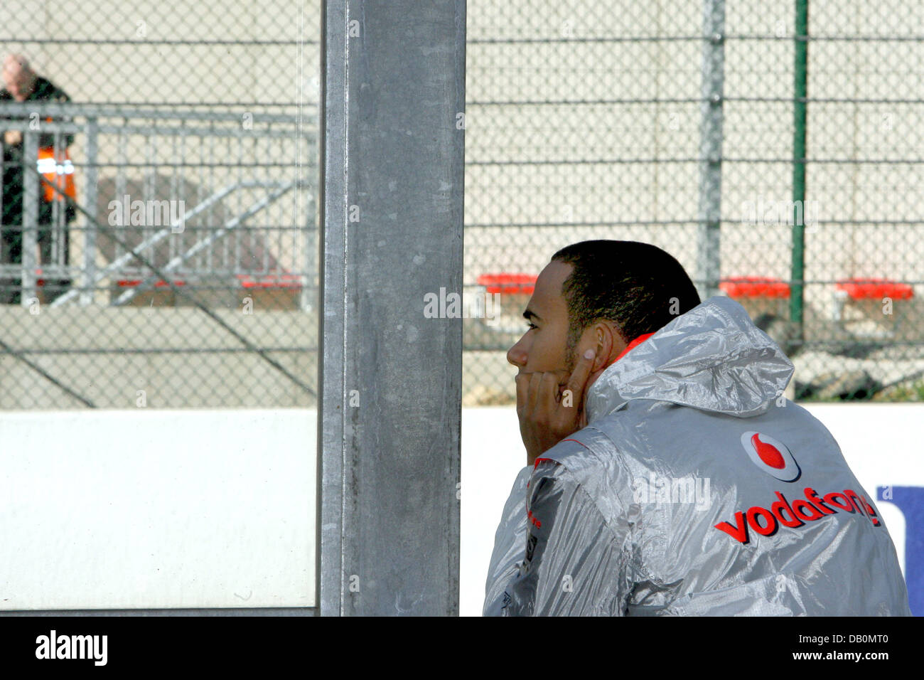 British Formula One rookie Lewis Hamilton of McLaren Mercedes protects ...