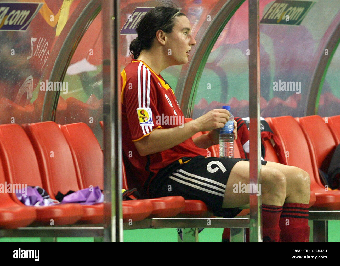 Germany's Birgit Prinz pictured on the bench after the 2007 FIFA Women ...