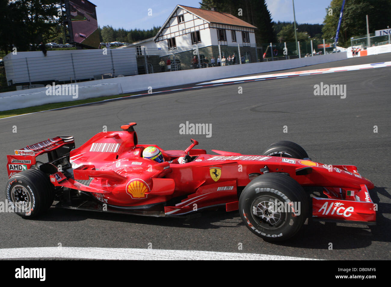 Brazilian Formula One pilot Felipe Massa of Scuderia Ferrari steers his ...
