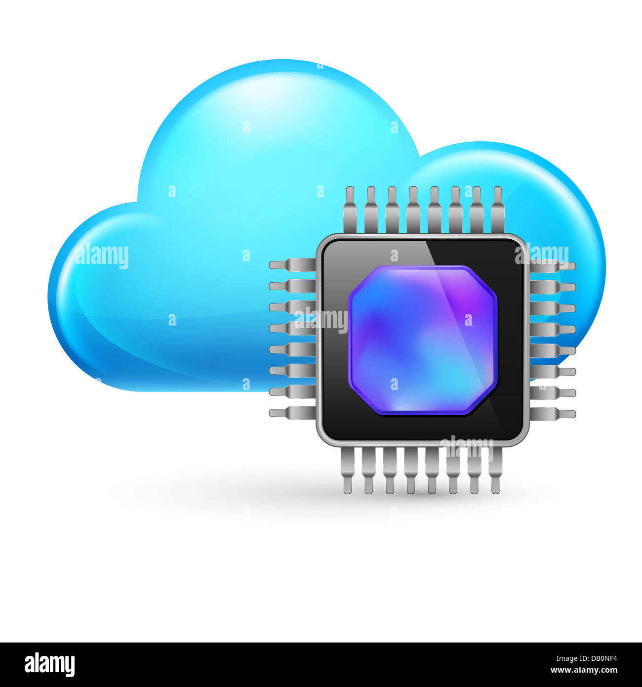 Chip and Cloud. Illustration on white background Stock Photo - Alamy