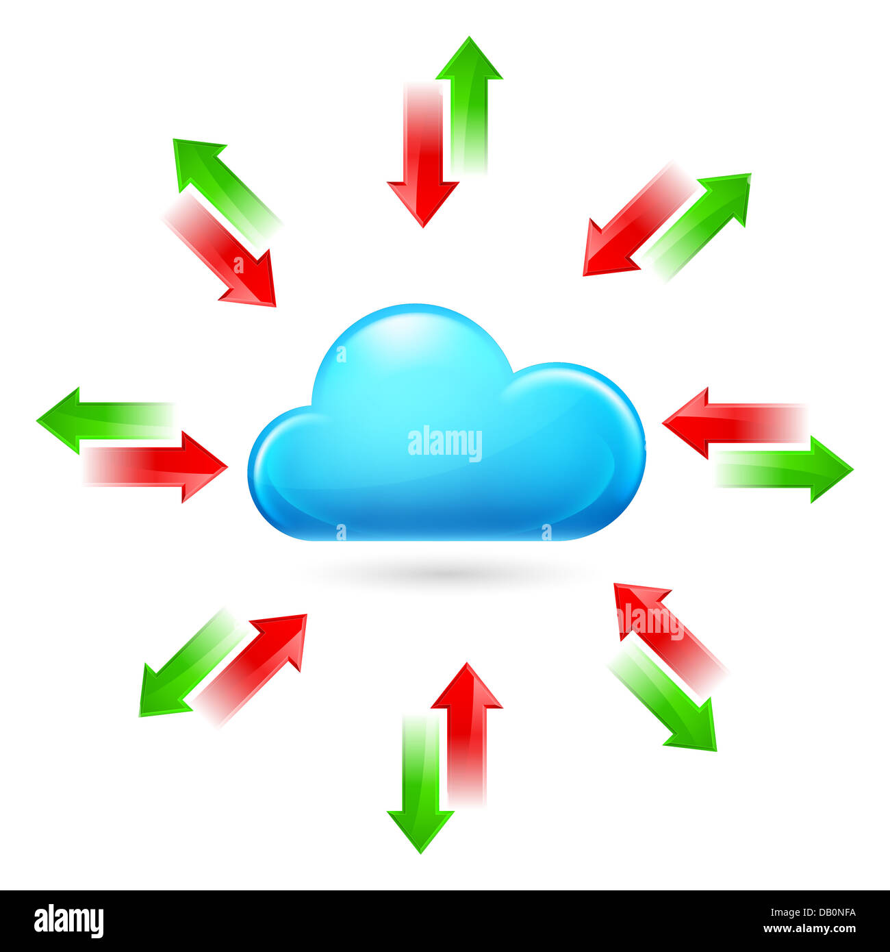 Cloud with Arrows. Illustration on white background Stock Photo - Alamy