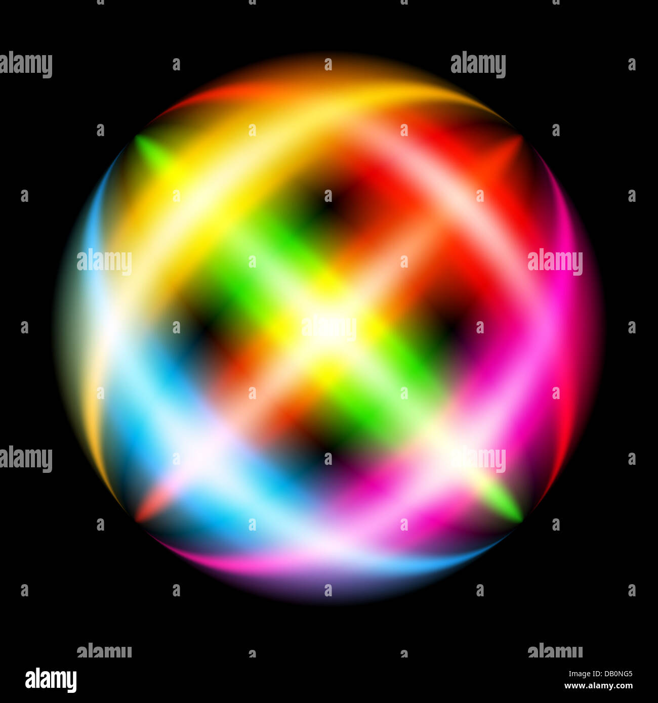 Abstract Rainbow Ray. Sphere. Illustration on black Stock Photo - Alamy