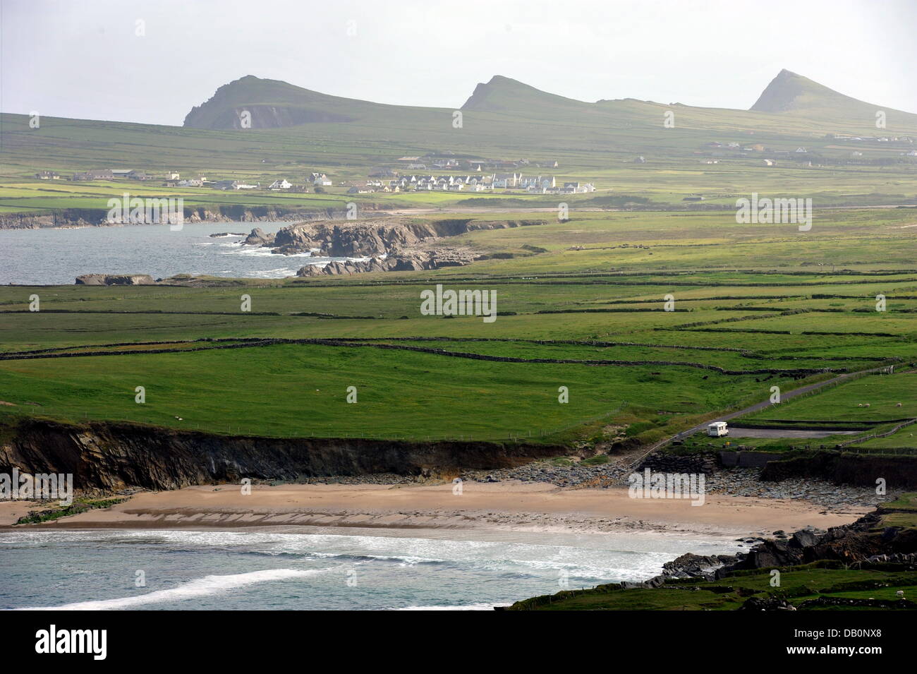 View over the landscape of Dingle Peninsula in southwestern part of ...
