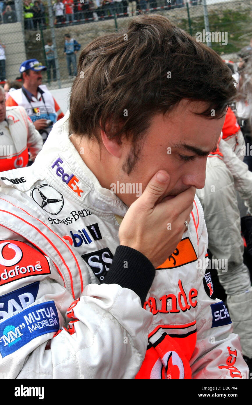 Spanish Formula One driver Fernando Alonso of McLaren Mercedes is ...