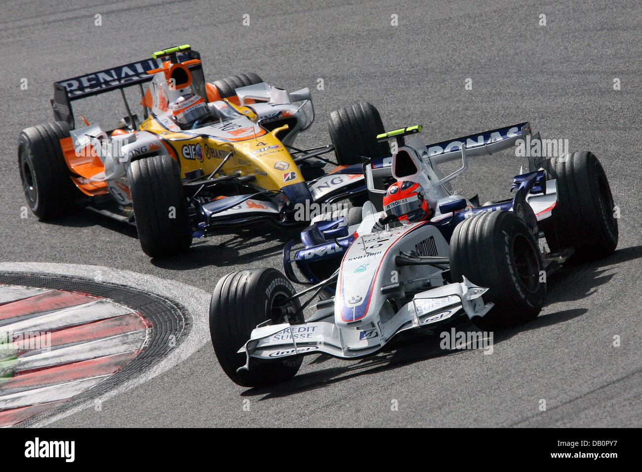 Polish Formula One driver Robert Kubica of BMW Sauber drives ahead of ...