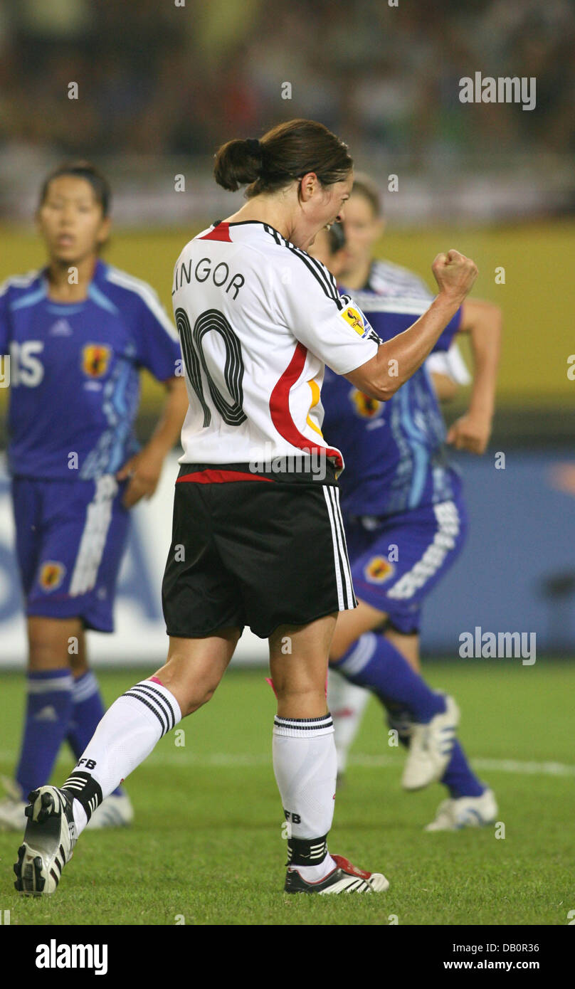 Germany's Renate Lingor celebrates after scoring the penalty kick ...