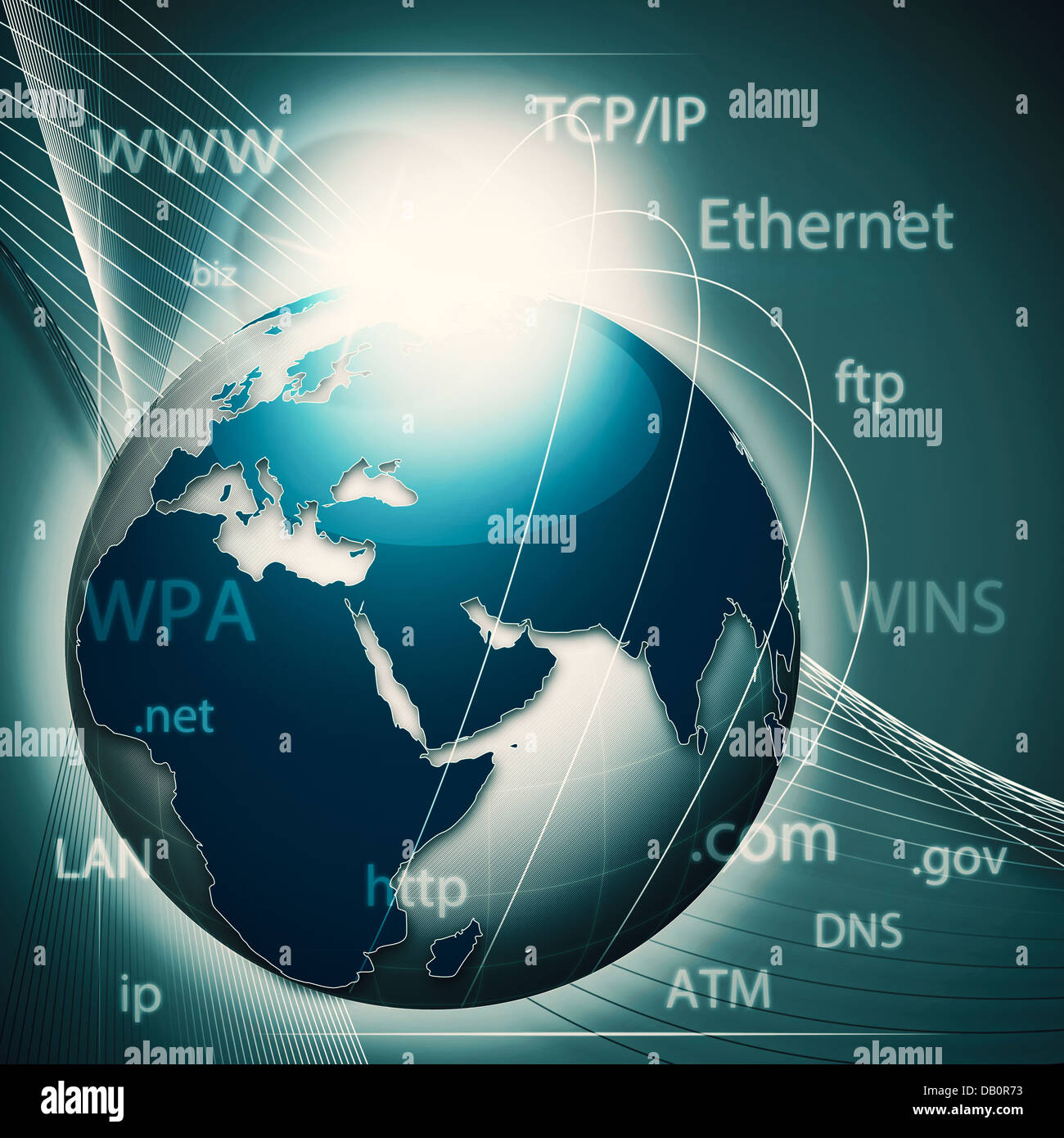 Global information network, abstract techno backgrounds Stock Photo - Alamy