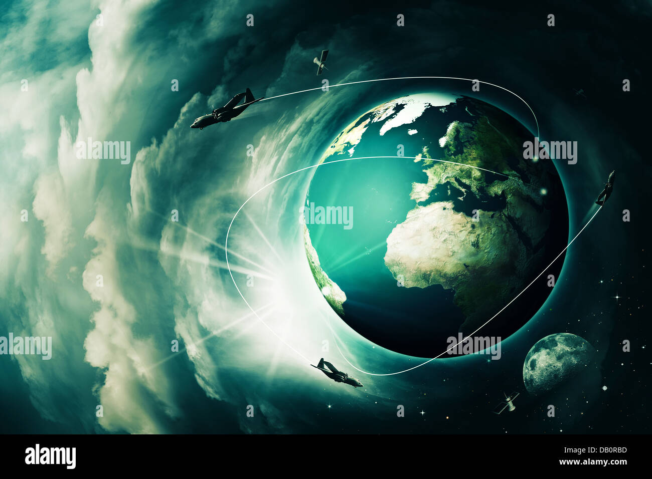 Blue Earth, abstract techno end environmental backgrounds Stock Photo ...