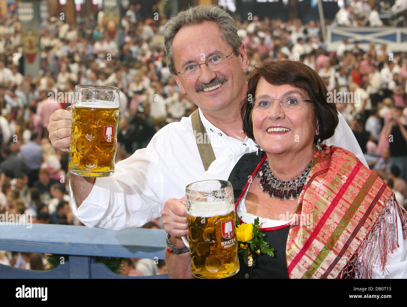 The Mayor of Munich Christian Ude (L) and his wife Edith Welser-Ude ...