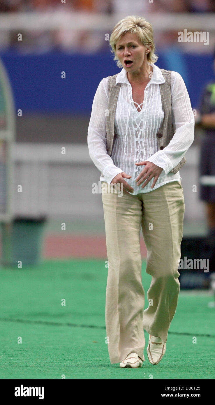 Germany's national coach Silvia Neid is pictured at the side line ...