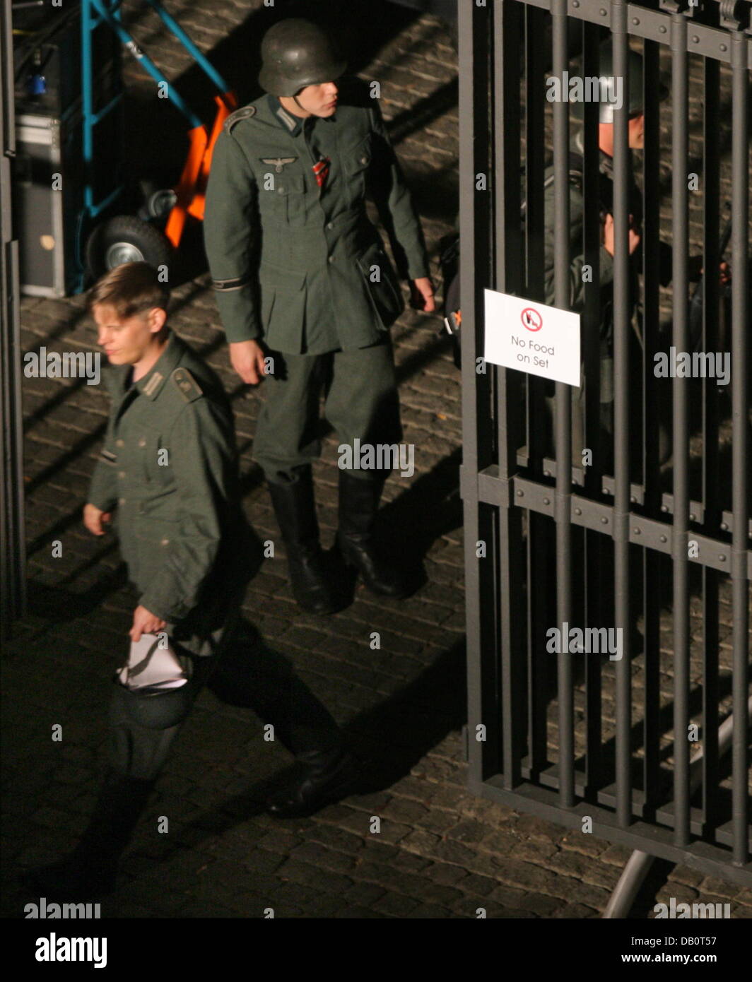 Extras pictured during the shooting of 'Valkyrie' at German Resistance ...
