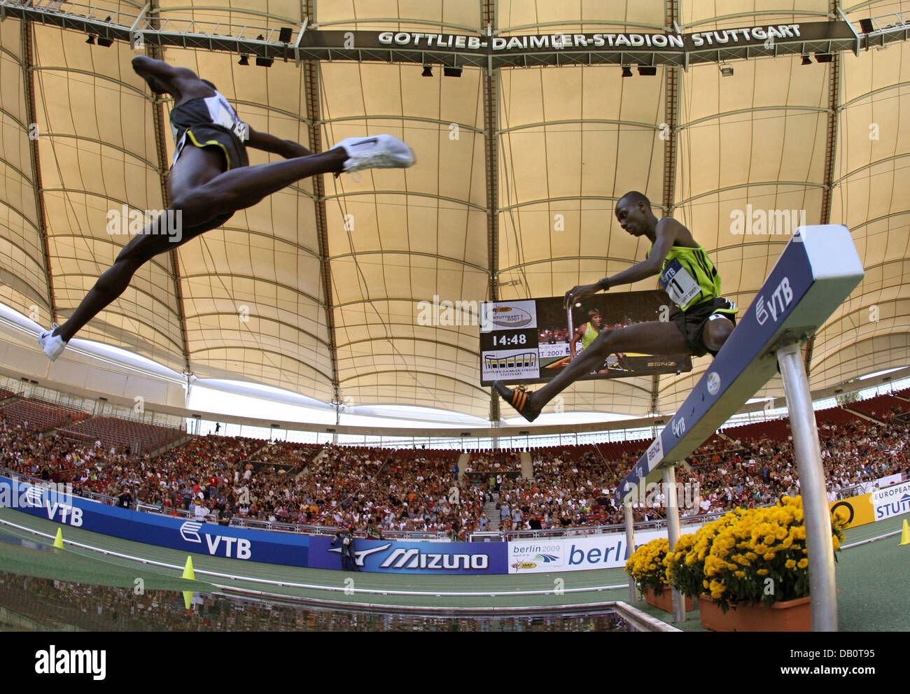 Runners pictured during the 3000m Steeplechase at the IAAF World ...