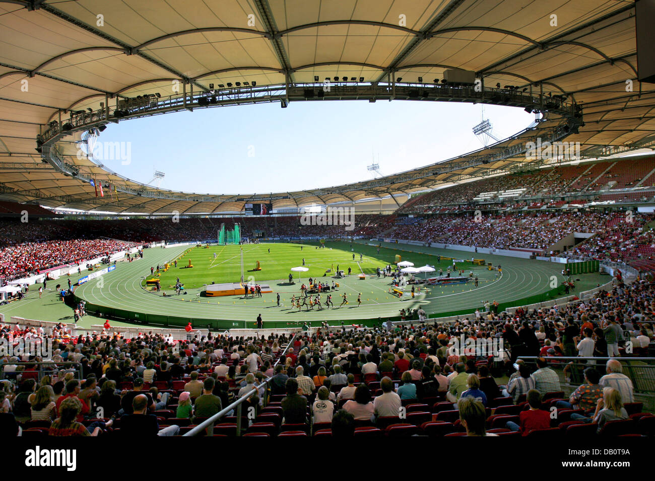 View into the Gottlieb Daimler stadium, venue of the IAAF World ...