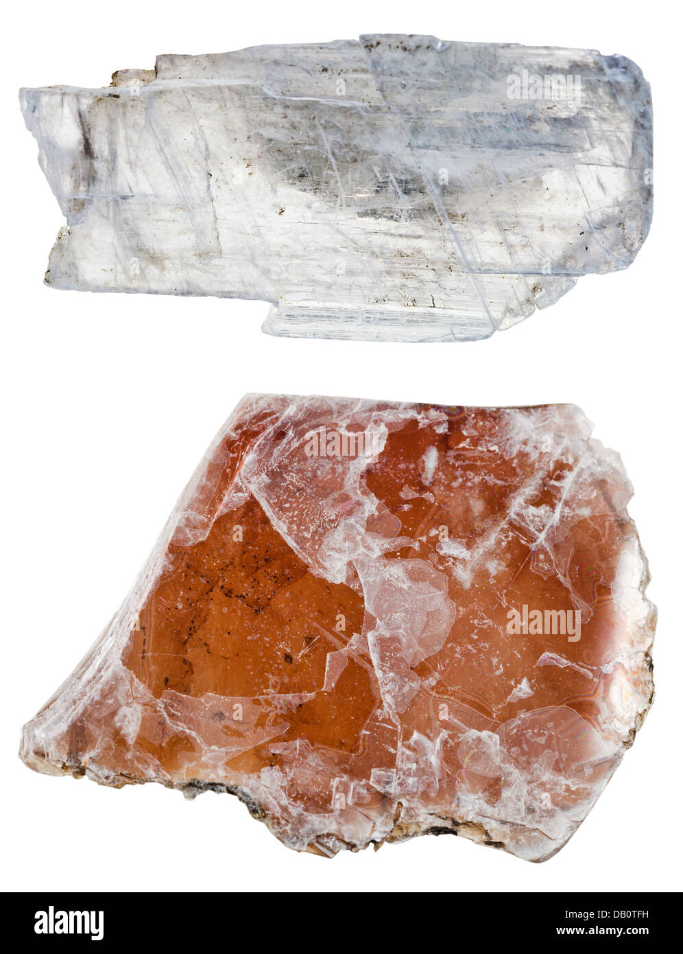 specimens of Muscovite mica isolated on white background Stock Photo ...