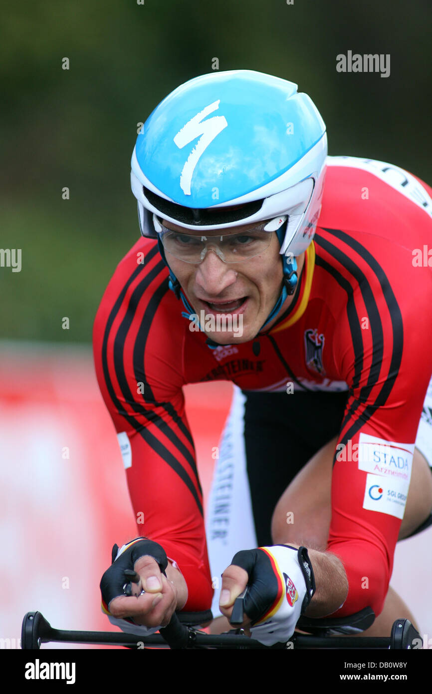 Sebastian Lang of Germany in action during the Men's individual time ...