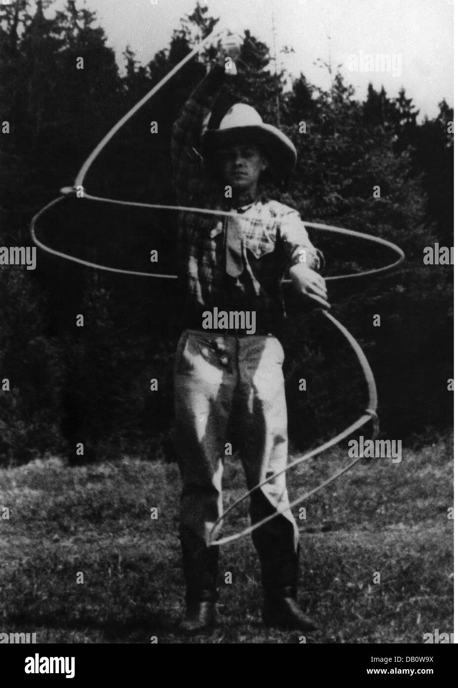 leisure, western cultural association, cowboy "Peckos Kid" doing ...