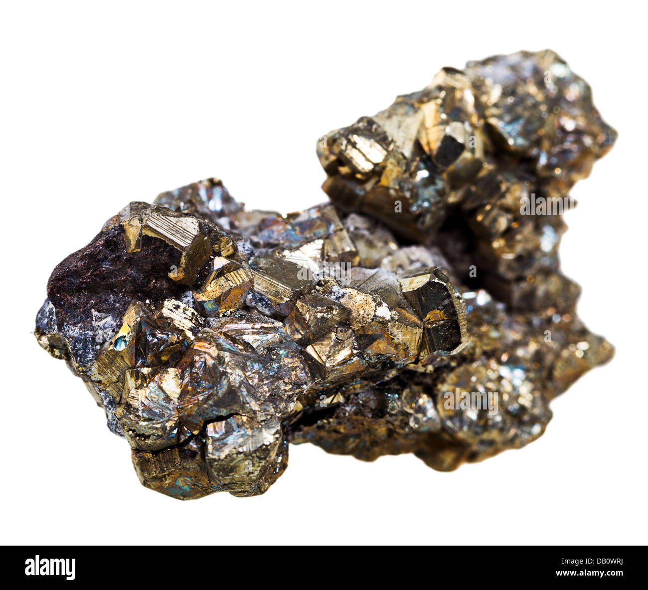 crystal pyrite mineral isolated on white background Stock Photo - Alamy