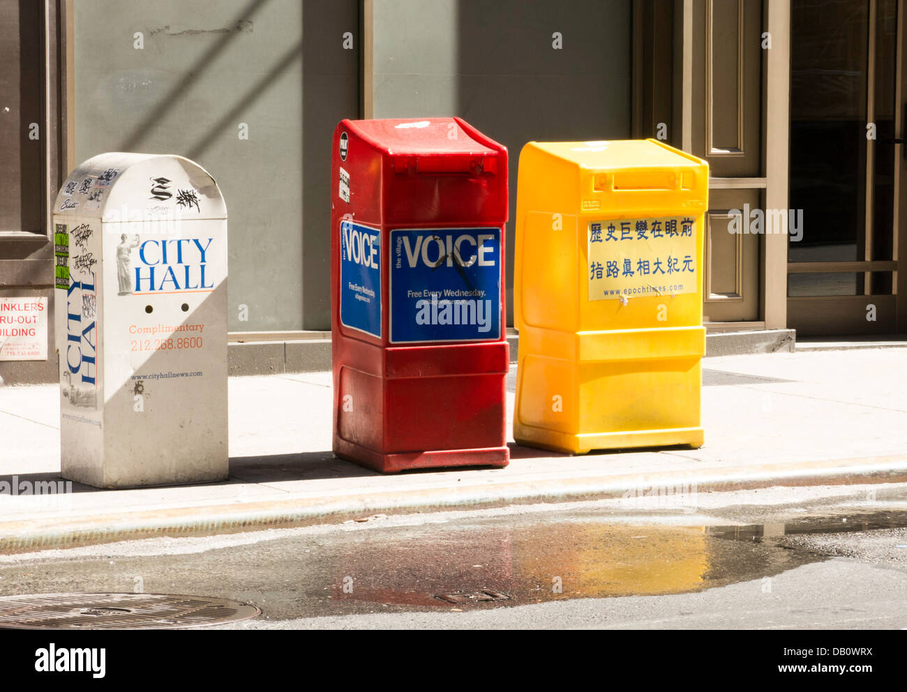 Newspaper Street Boxes, NYC Stock Photo - Alamy